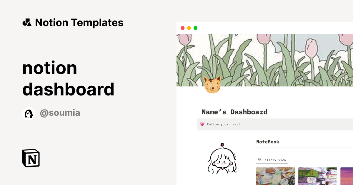 notion dashboard Template by Soumia | Notion Marketplace