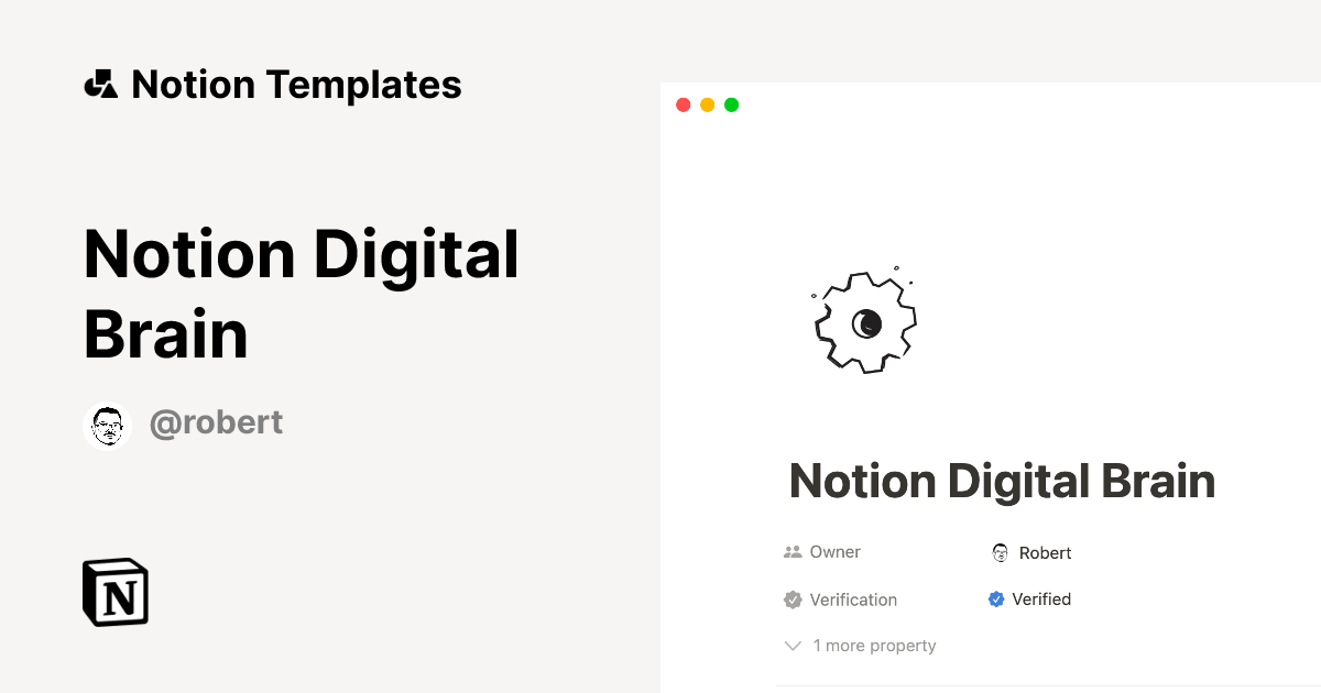 Notion Digital Brain Template by Robert | Notion Marketplace