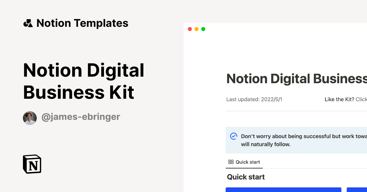 Notion Digital Business Kit Template | Notion Marketplace