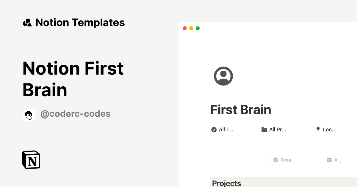 Notion First Brain Template | Notion Marketplace
