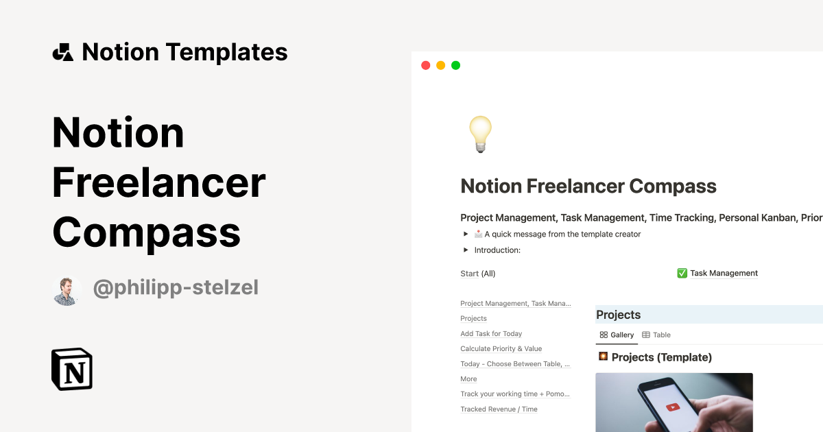 Notion Freelancer Compass Template | Notion Marketplace