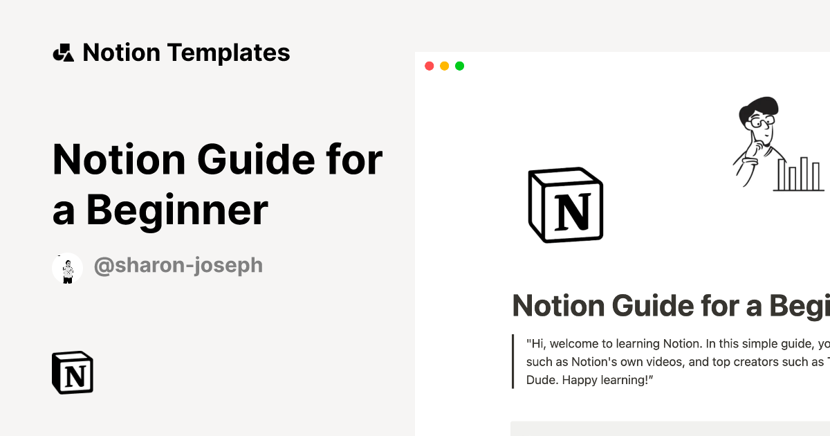 Notion Guide for a Beginner Template by Sharon Joseph | Notion Marketplace