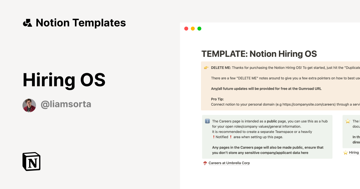 Hiring OS Template by Hiring OS | Notion Marketplace