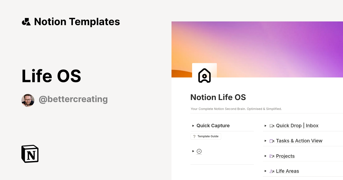 Life OS Template | Notion Marketplace