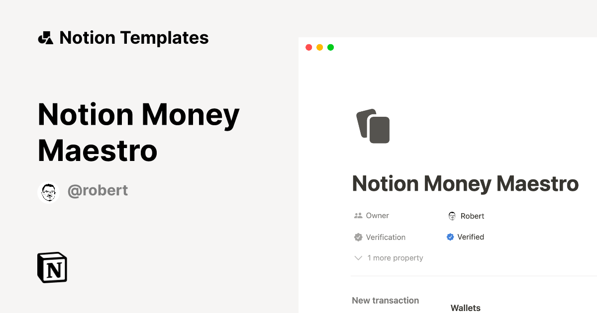 Notion Money Maestro Template | Notion Marketplace
