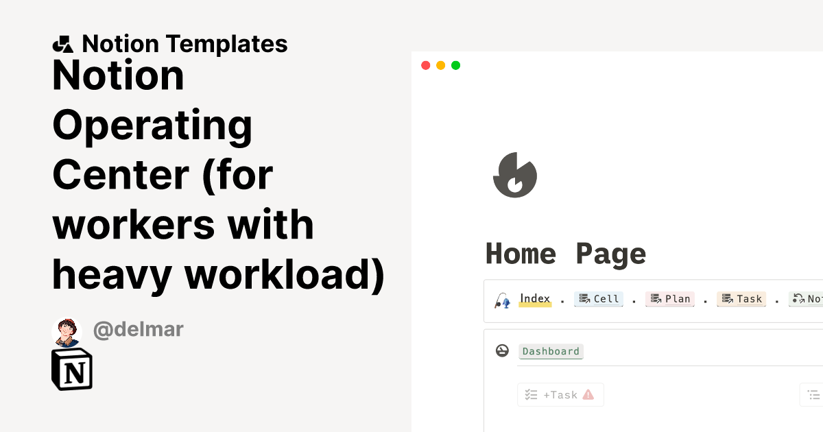 Notion Operating Center (for workers with heavy workload) Template by ...