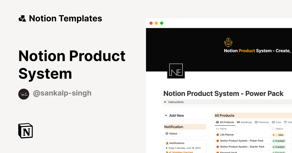 Notion Product System Template | Notion Marketplace