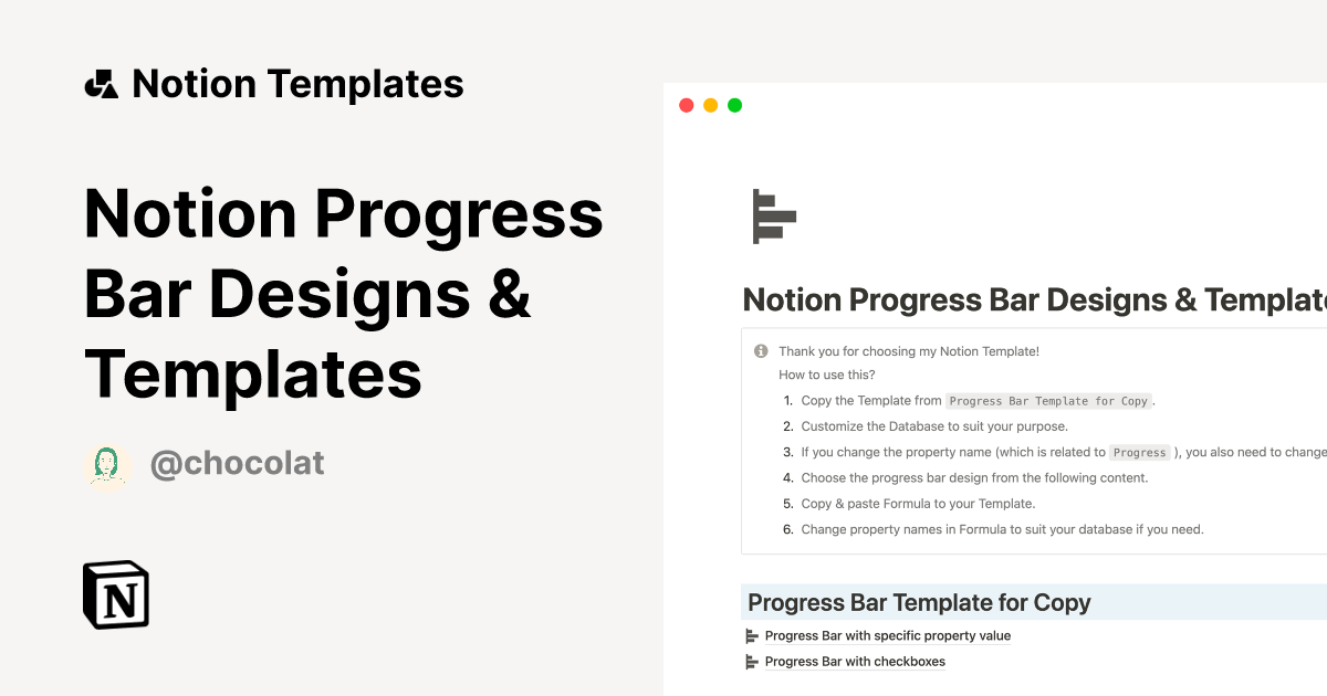 Notion Progress Bar Designs & Templates Template | Notion Marketplace