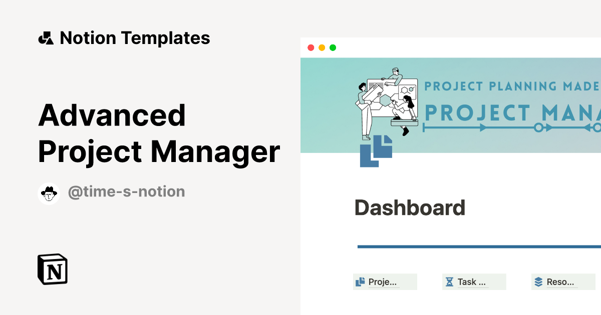 Advanced Project Manager Template by Time's Notion | Notion Marketplace