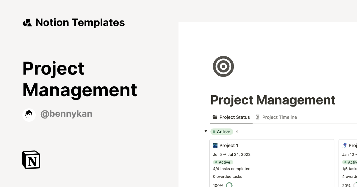 Project Management Template | Notion Marketplace