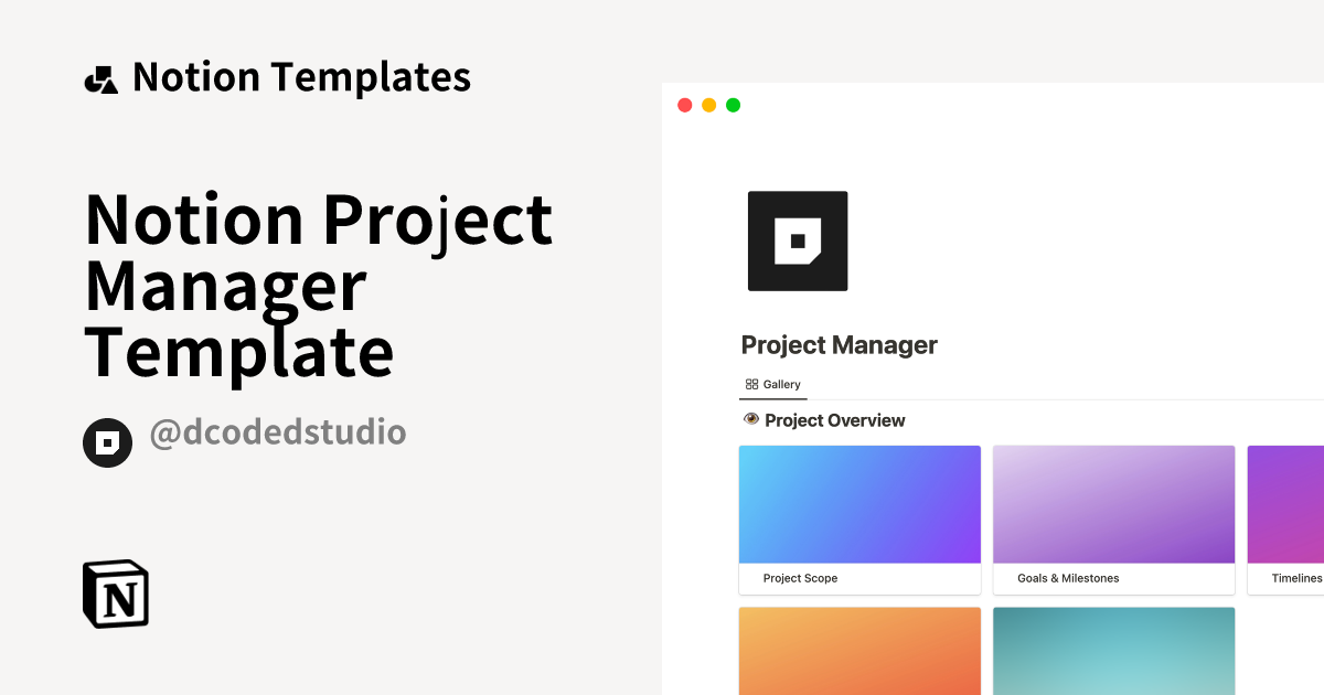 Notion Project Manager Template Template | Notion Marketplace