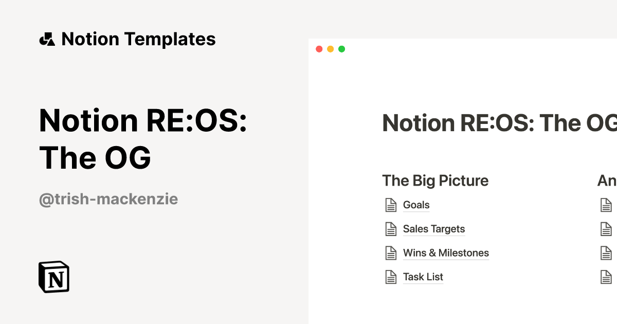 Notion RE:OS: The OG Template | Notion Marketplace