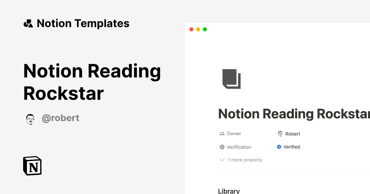 Notion Reading Rockstar Template by Robert | Notion Marketplace