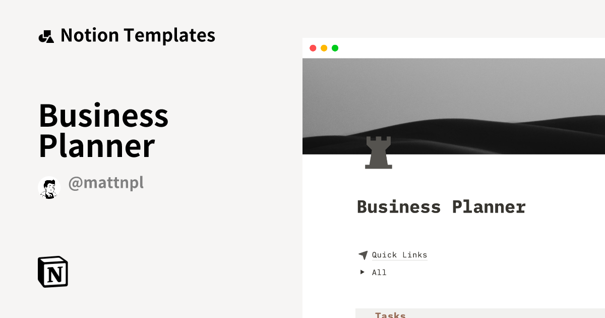 Business Planner Template by Matt | Notion Marketplace