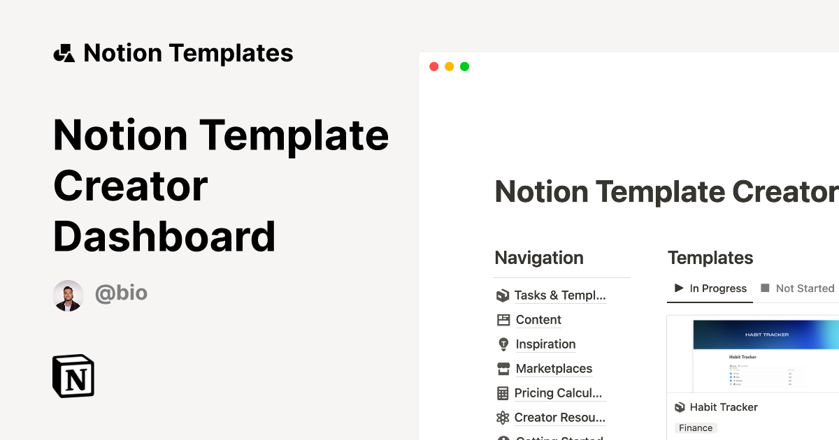 Notion Template Creator Dashboard Template by Matt Bio | Notion Marketplace Notion Template Creator Dashboard Template by Matt Bio | Notion Marketplace