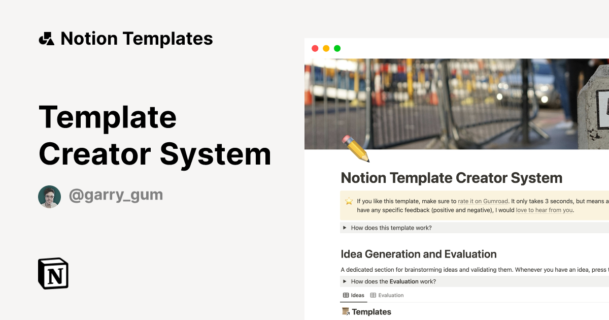 Template Creator System Template | Notion Marketplace