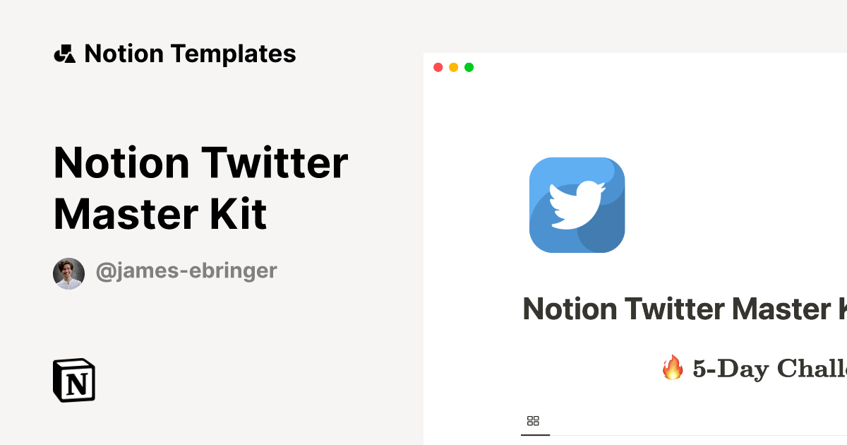 Notion Twitter Master Kit Template | Notion Marketplace