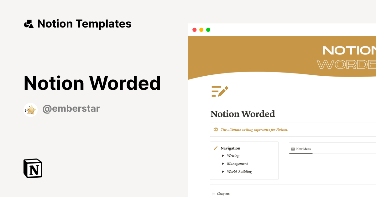 Notion Worded Template by Emberstar | Notion Marketplace