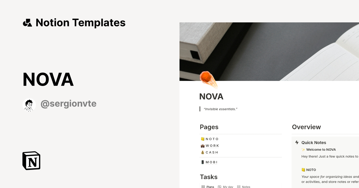 NOVA Template by Sergio Navarrete | Notion Marketplace