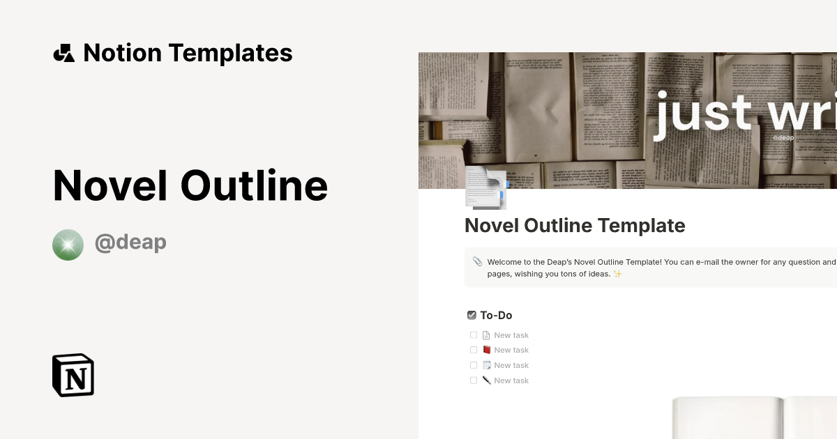 Novel Outline Template by deap | Notion Marketplace