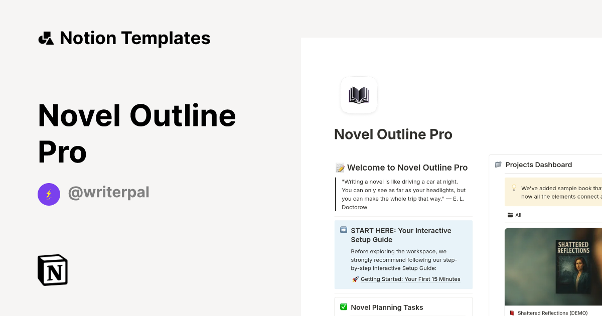 Novel Outline Pro Template | Notion Marketplace