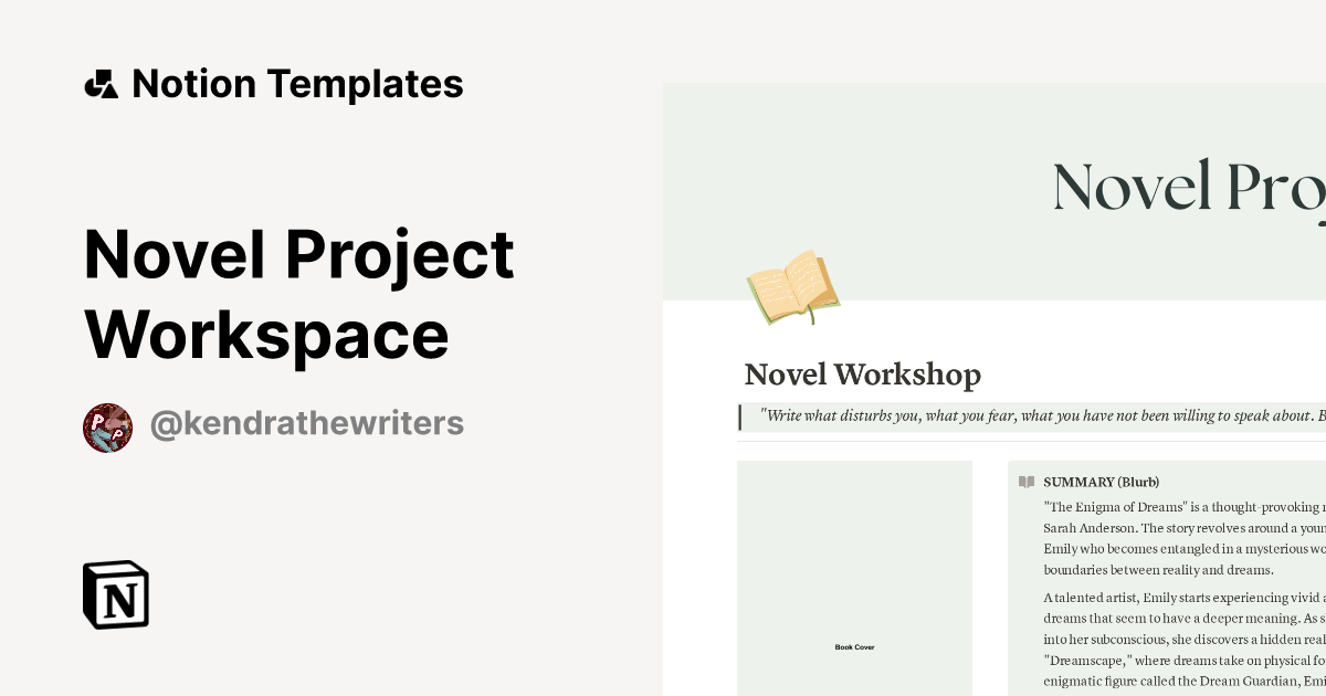 Novel Project Workspace Template | Notion Marketplace