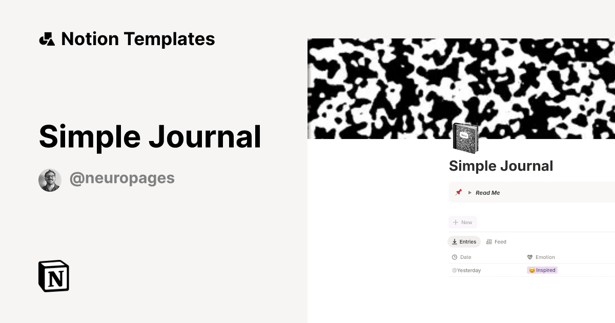 Simple Journal Template by NeuroPages | Notion Marketplace