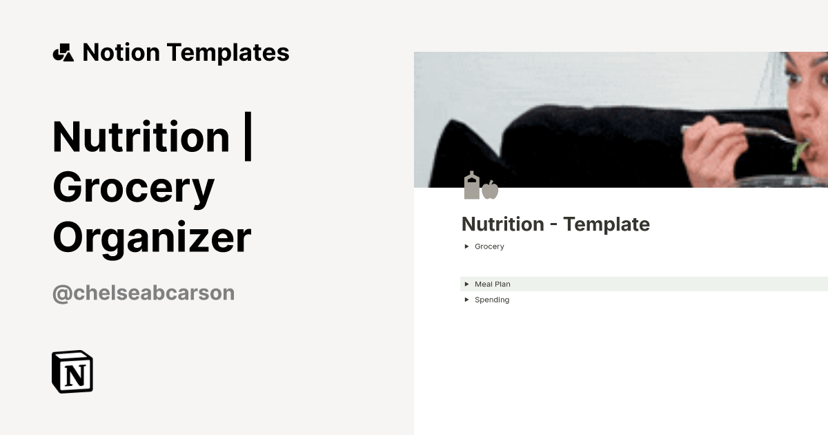 Nutrition | Grocery Organizer Template | Notion Marketplace