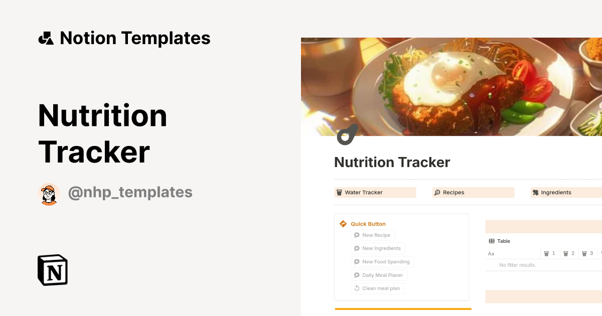 Nutrition Tracker Template by NHP Templates | Notion Marketplace