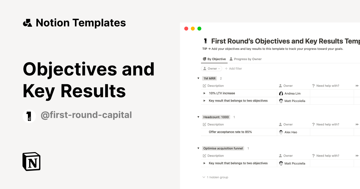 Objectives and Key Results Template | Notion Marketplace