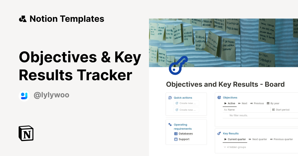 Objectives & Key Results Tracker Template | Notion Marketplace