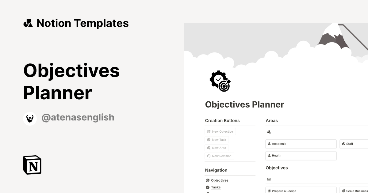 Objectives Planner Template by Atenas | Notion Marketplace