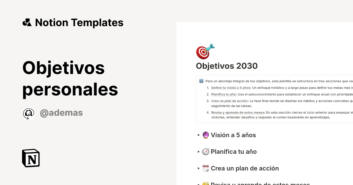 Objetivos personales Template by Ad+ | Notion Marketplace