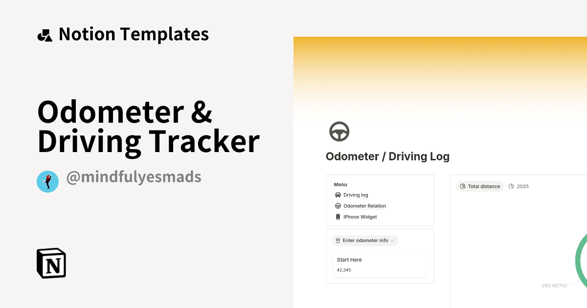 Odometer & Driving Tracker Template | Notion Marketplace