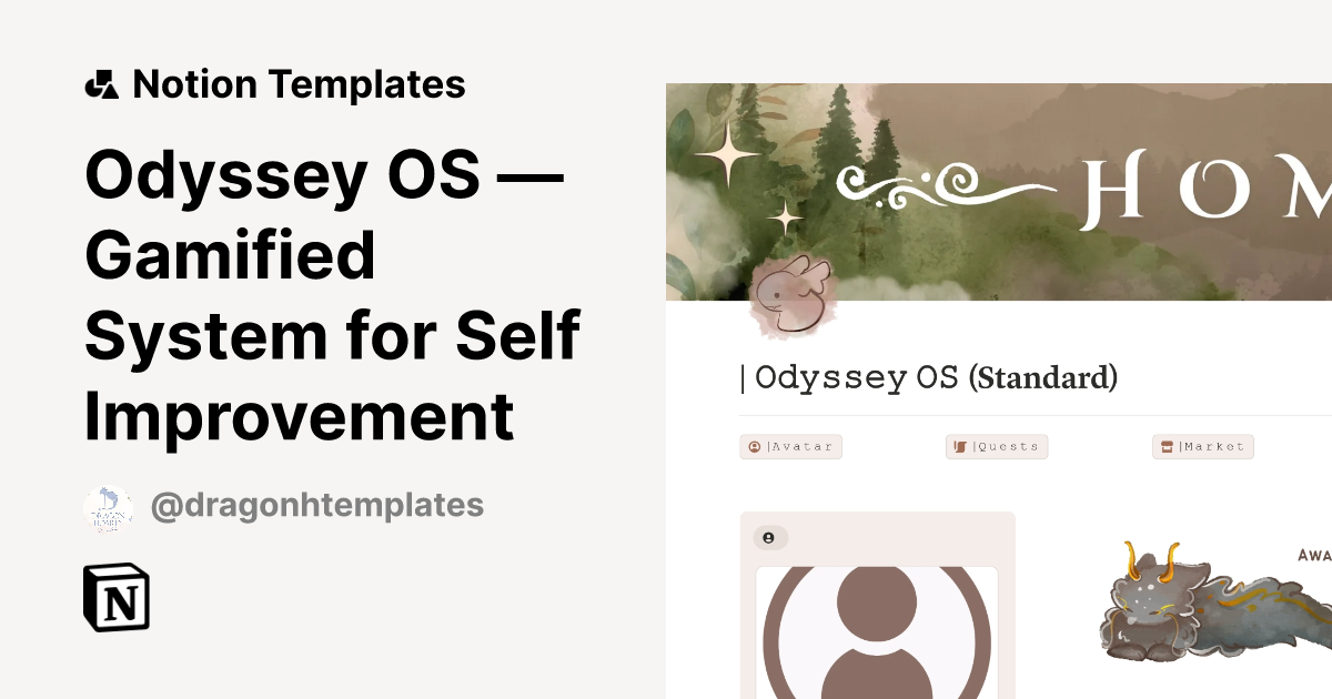 Odyssey OS — Gamified System for Self Improvement Template | Notion ...