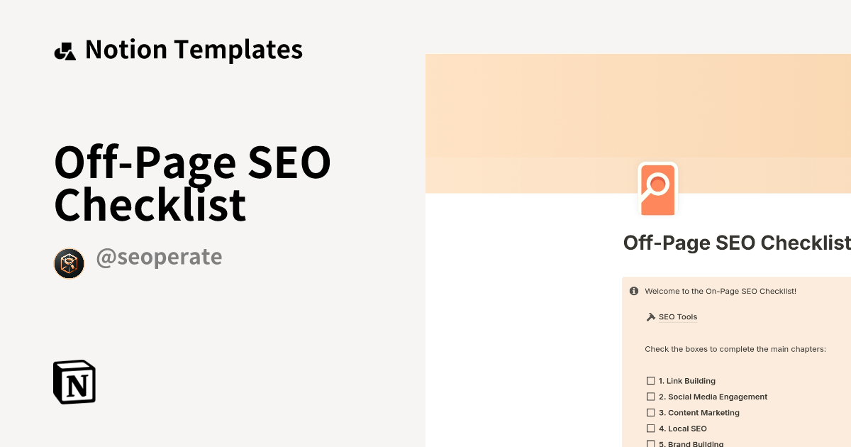 Off-Page SEO Checklist Template | Notion Marketplace