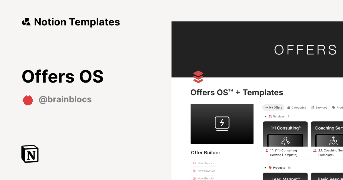 Offers OS Template by Brainblocs | Notion Marketplace
