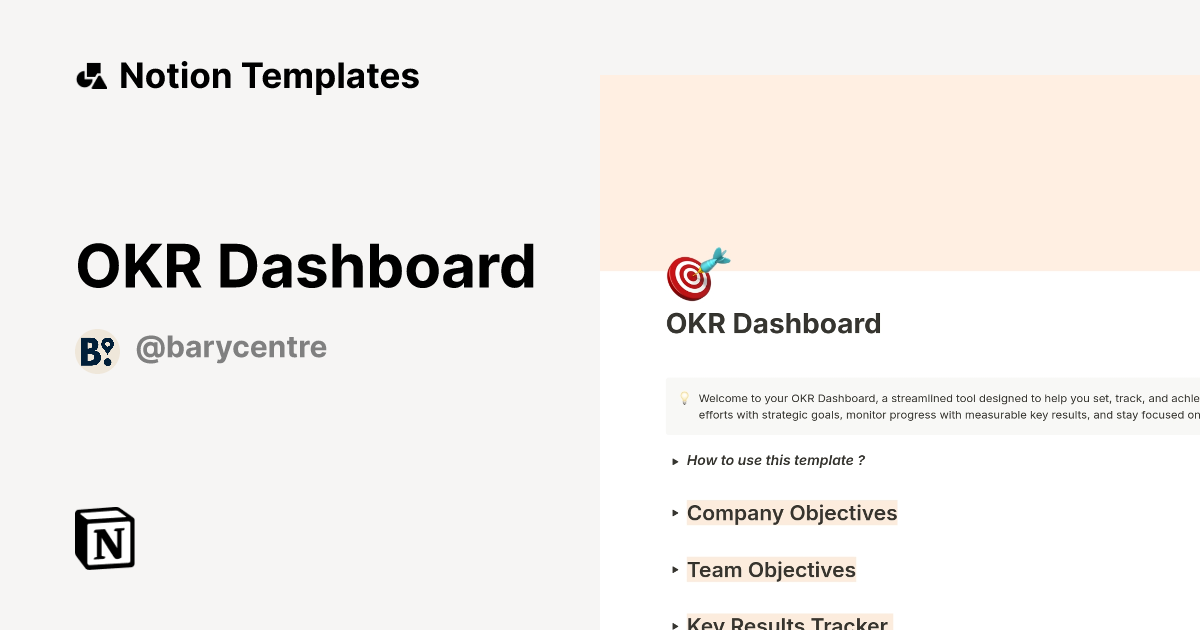 OKR Dashboard Template | Notion Marketplace