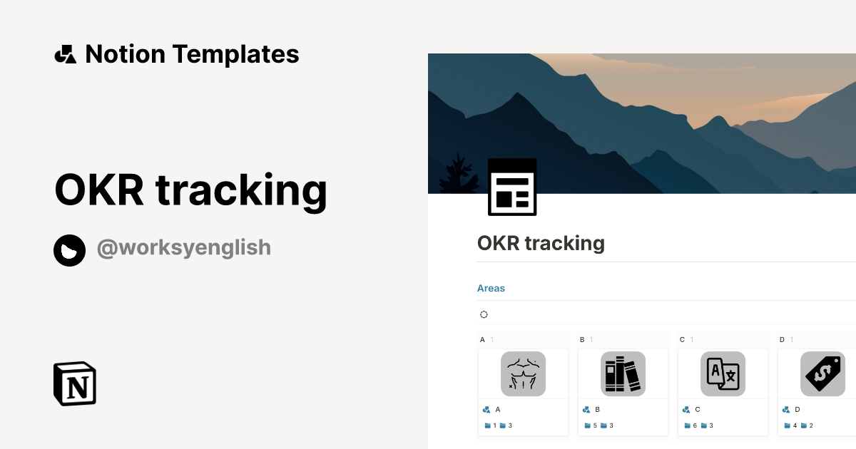 OKR tracking Template by Worksy 🇺🇸 | Notion Marketplace