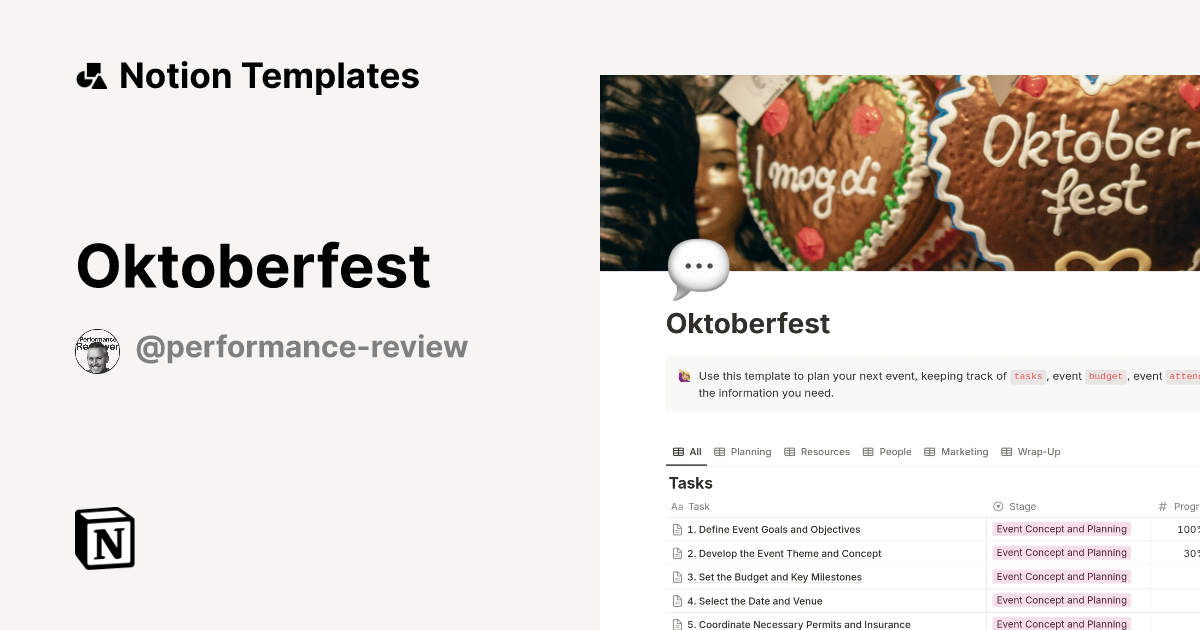 Oktoberfest Template by Event Planning Checklist | Notion Marketplace