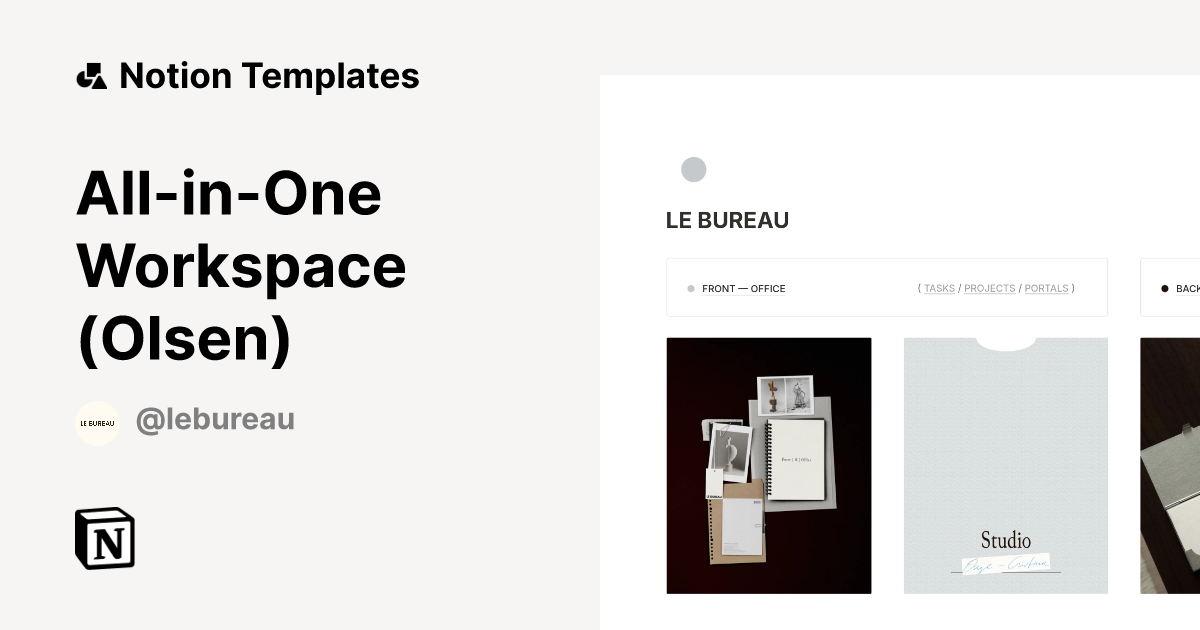 All-in-One Workspace (Olsen) Template | Notion Marketplace