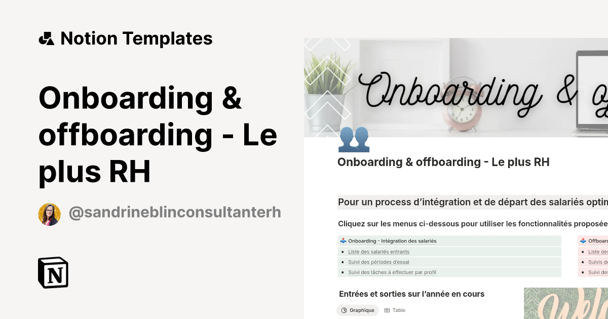 Onboarding & offboarding - Le plus RH Template by Sandrine BLIN ...