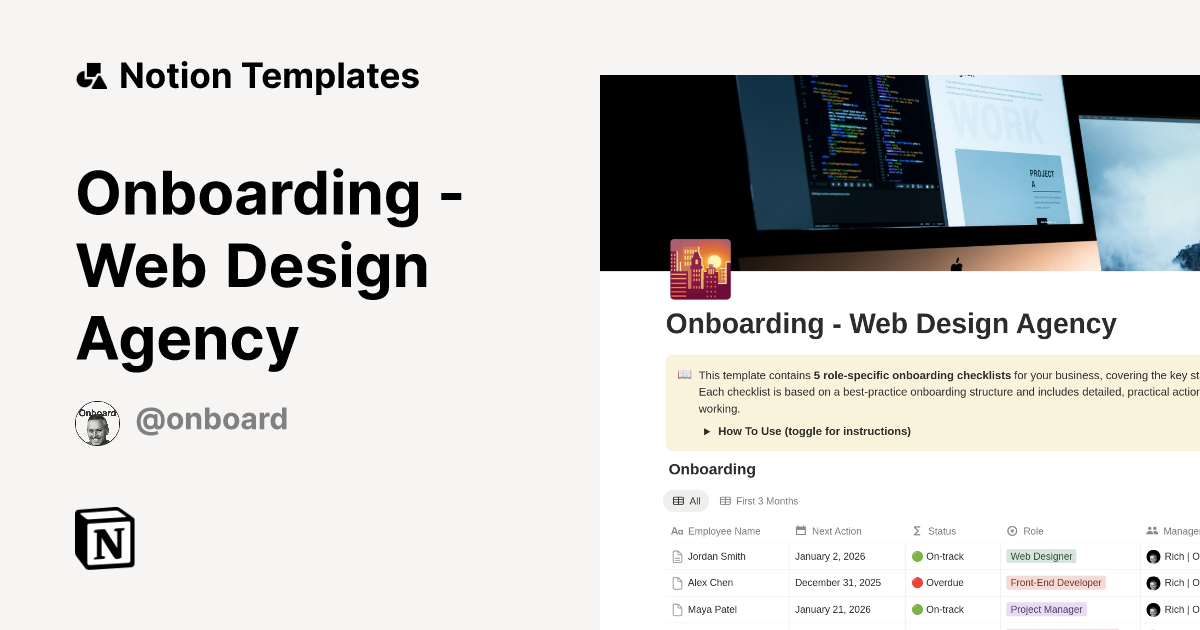 Onboarding - Web Design Agency Template by Onboarding Checklists ...