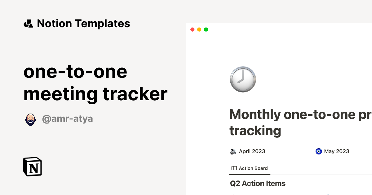 one-to-one meeting tracker Template | Notion Marketplace