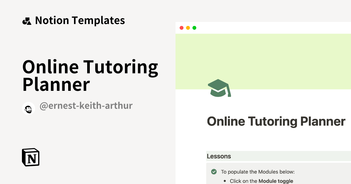 Online Tutoring Planner Template | Notion Marketplace