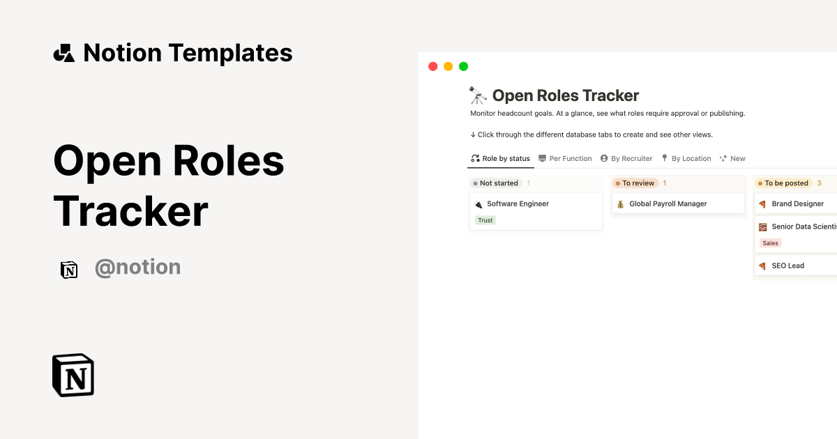 Open Roles Tracker Template by Notion | Notion Marketplace