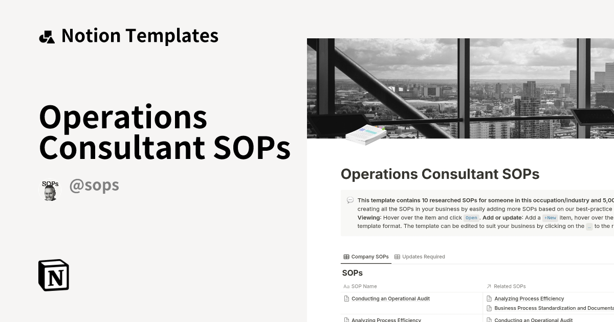 Operations Consultant SOPs Template | Notion Marketplace