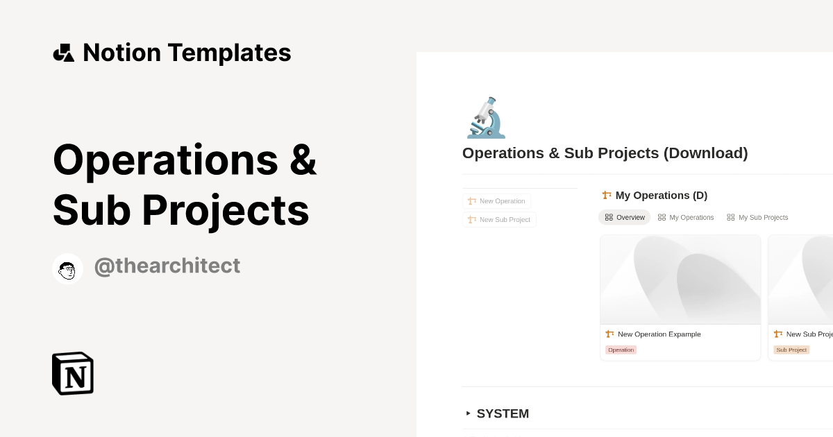 Operations & Sub Projects Template | Notion Marketplace
