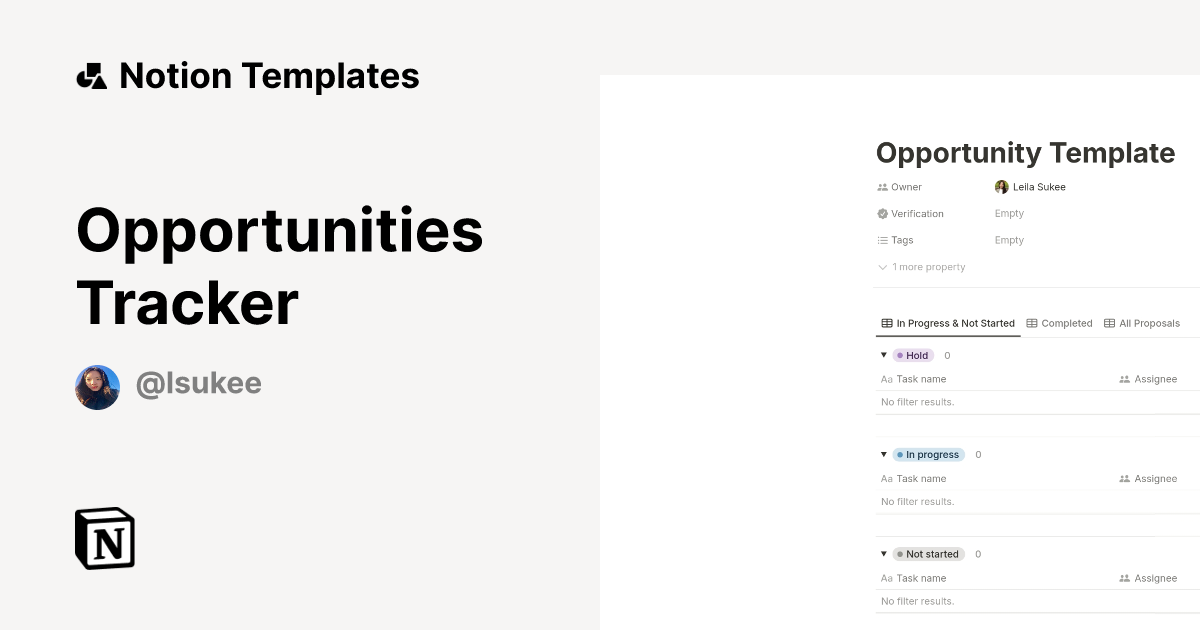 Opportunities Tracker Template | Notion Marketplace