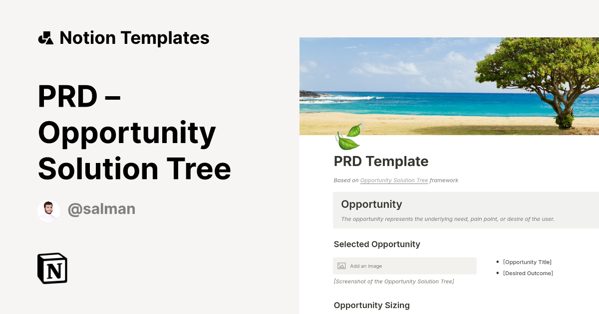 PRD – Opportunity Solution Tree Template by Salman Al-Ghamdi | Notion ...